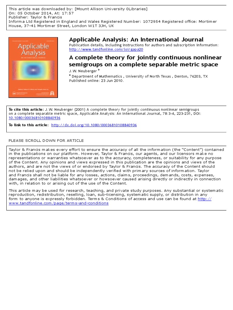 A Complete Theory for Jointly Continuous Nonlinear Semigroups on Complete Separable Metric ...