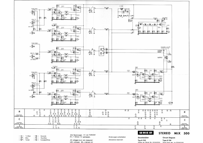 Uher Stereo Mix 500 Schematic | PDF