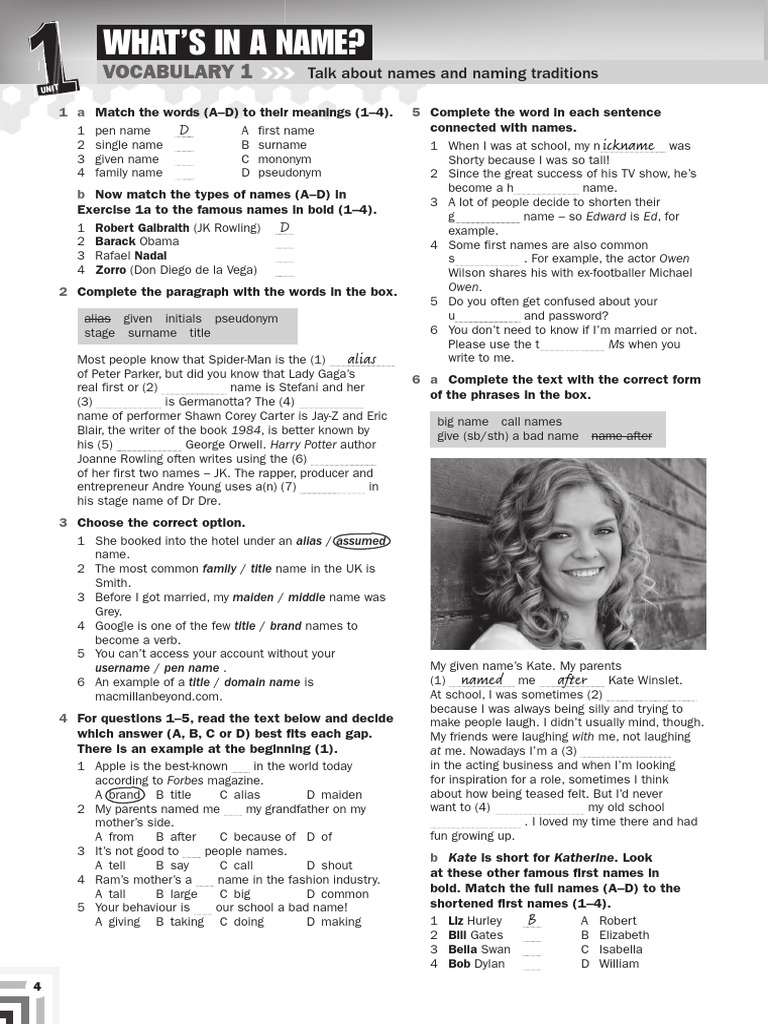 Beyond Level B2 Workbook Unit 1 | PDF | Memory | Adjective