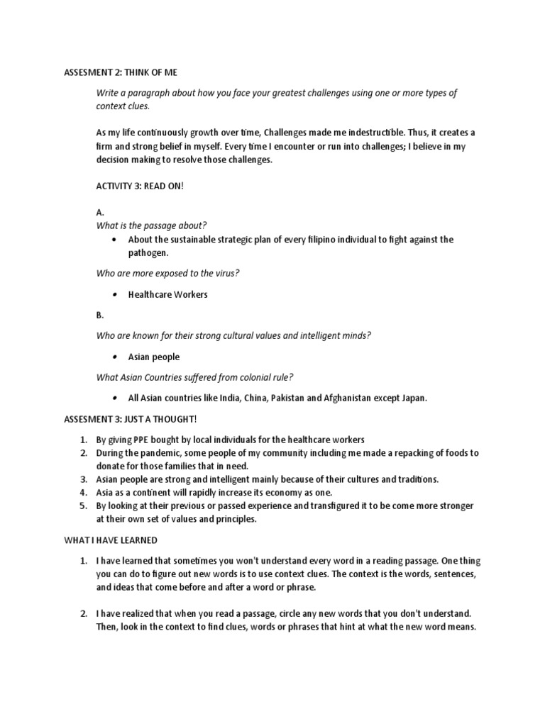 Assessmet 2: Think of Me | PDF