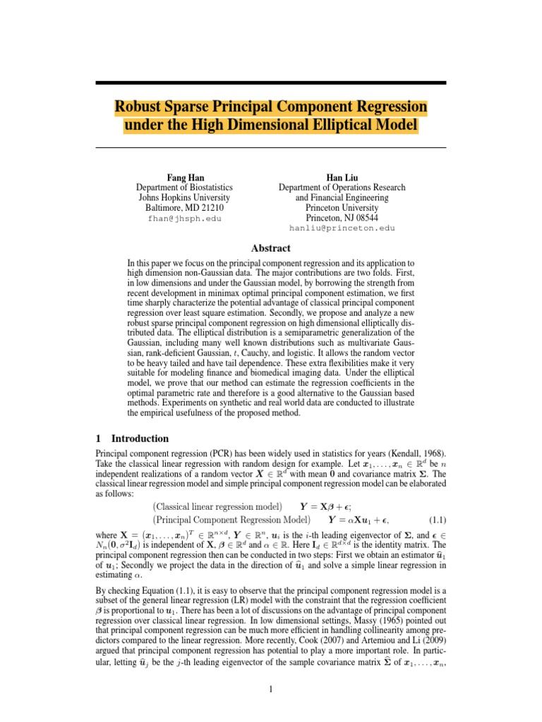 4869 Robust Sparse Principal Component Regression Under The High ...