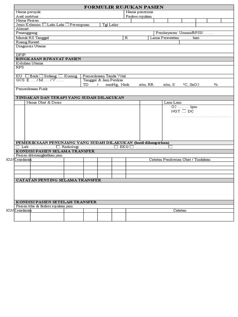 02-c FORMULIR RUJUKAN ANTAR RUMAH SAKIT | PDF
