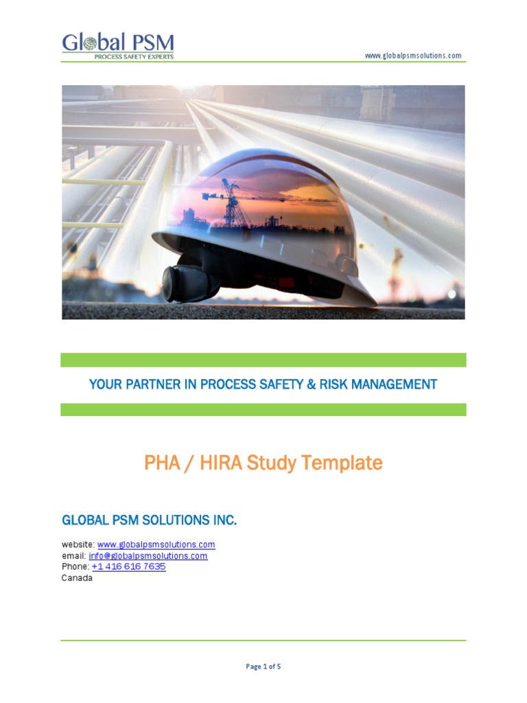 PHA / HIRA Study Template: Your Partner in Process Safety & Risk ...