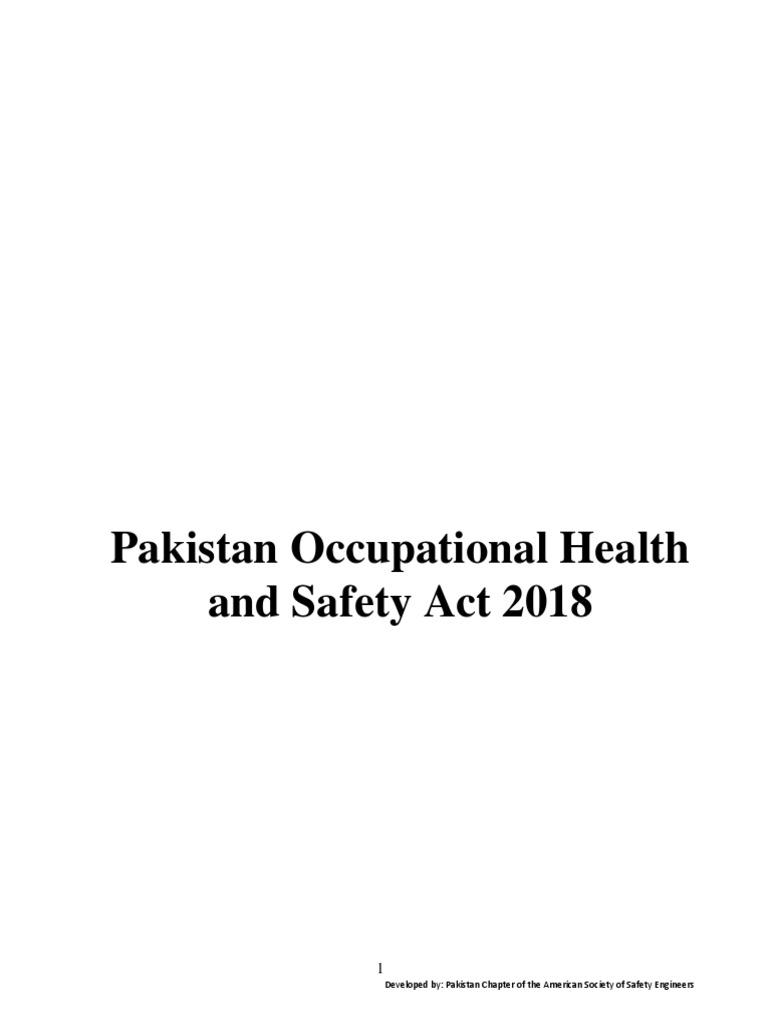 Draft Modle OHS Act 2018 | Download Free PDF | Occupational Safety And ...