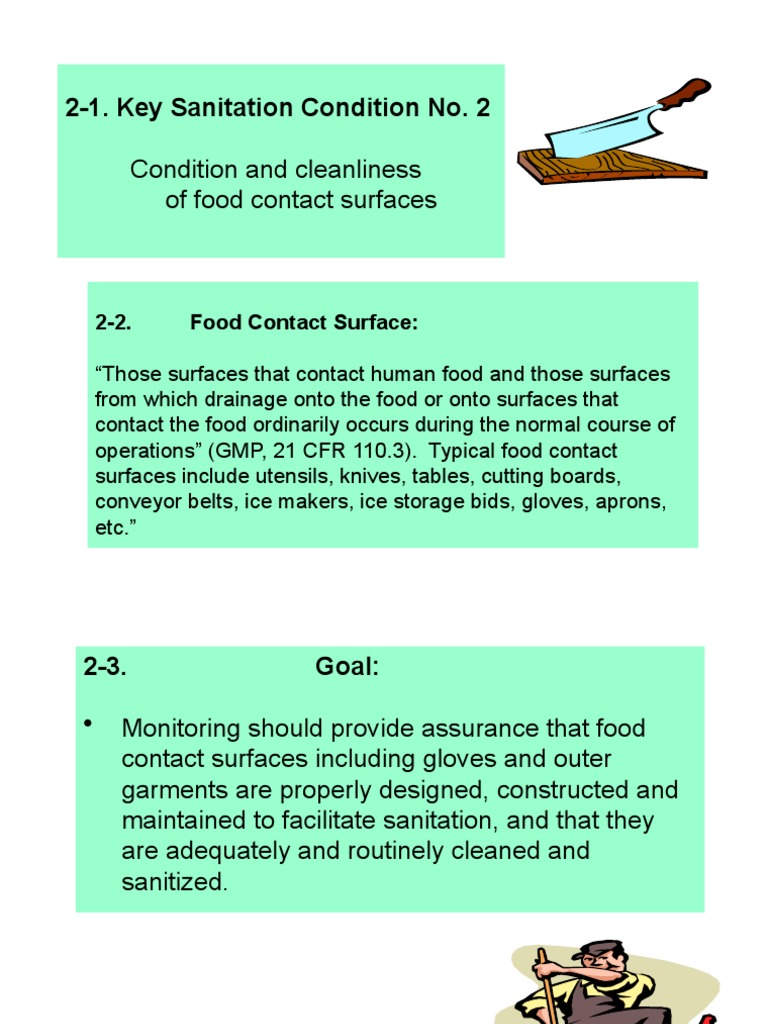 2-1. Key Sanitation Condition No. 2: Condition and Cleanliness of Food ...