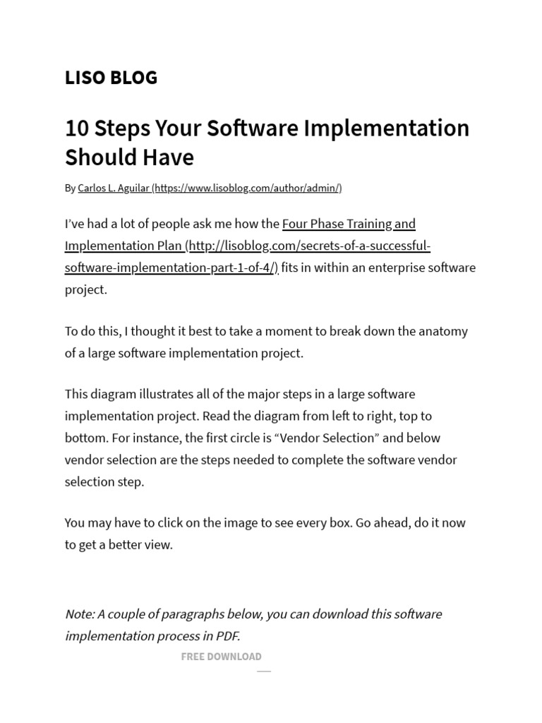 10 Steps Your Software Implementation Should Have - LISO BLOG | PDF | Enterprise Resource ...