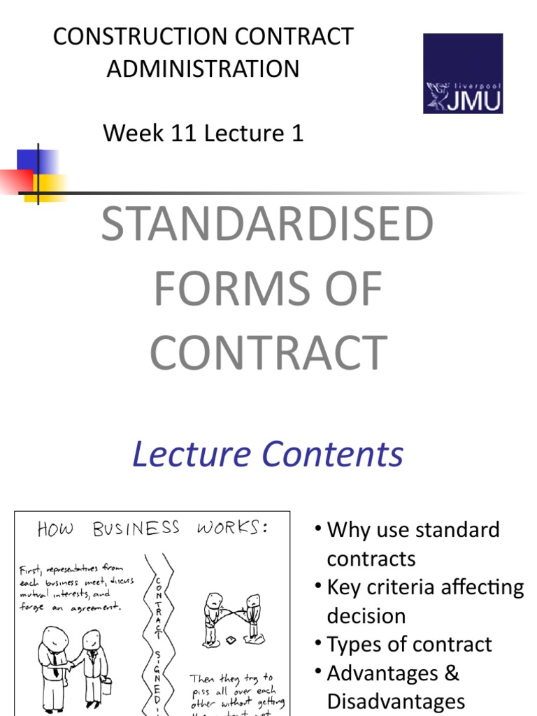 Week 11 Lecture 1 - Standardised Forms of Contract | PDF ...