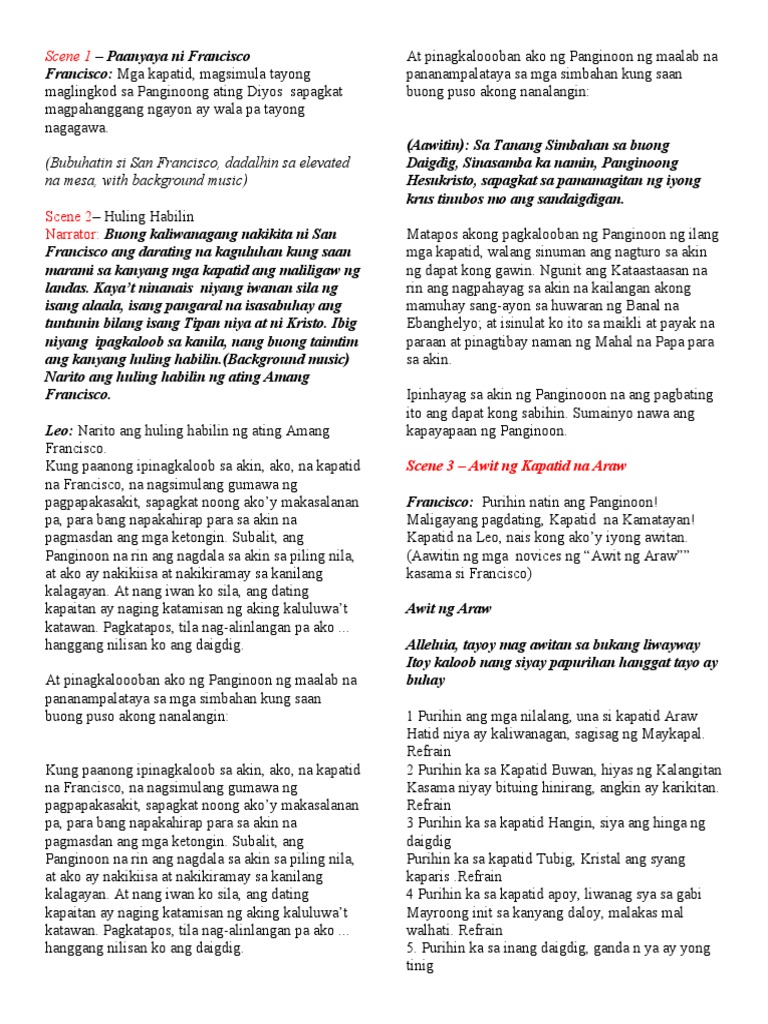 Transitus Short Script | PDF