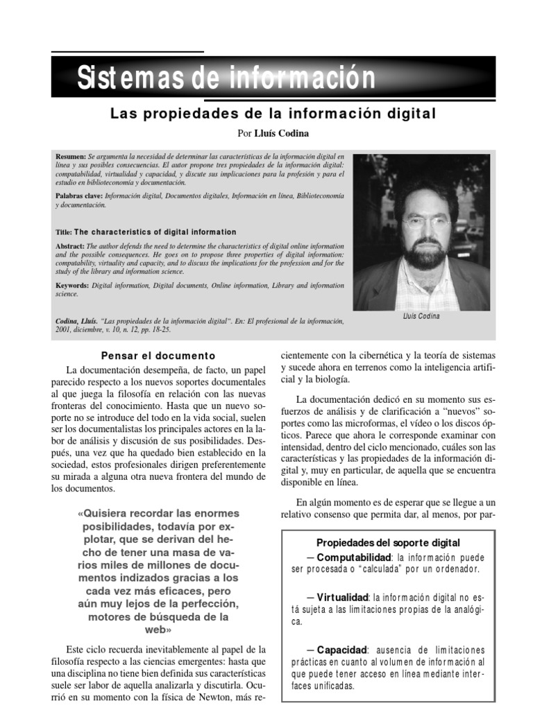 Las Propiedades de La Información Digital | PDF | Internet | Red mundial