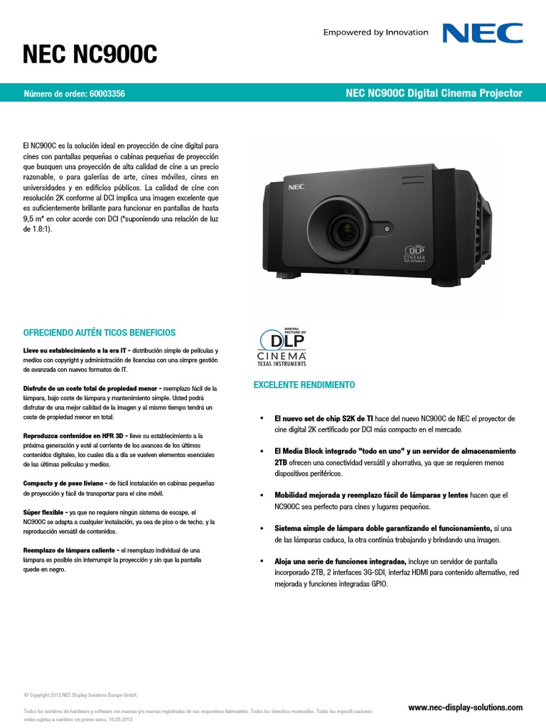 NEC 900C - Spanish | PDF | Hdmi | Hardware de la computadora