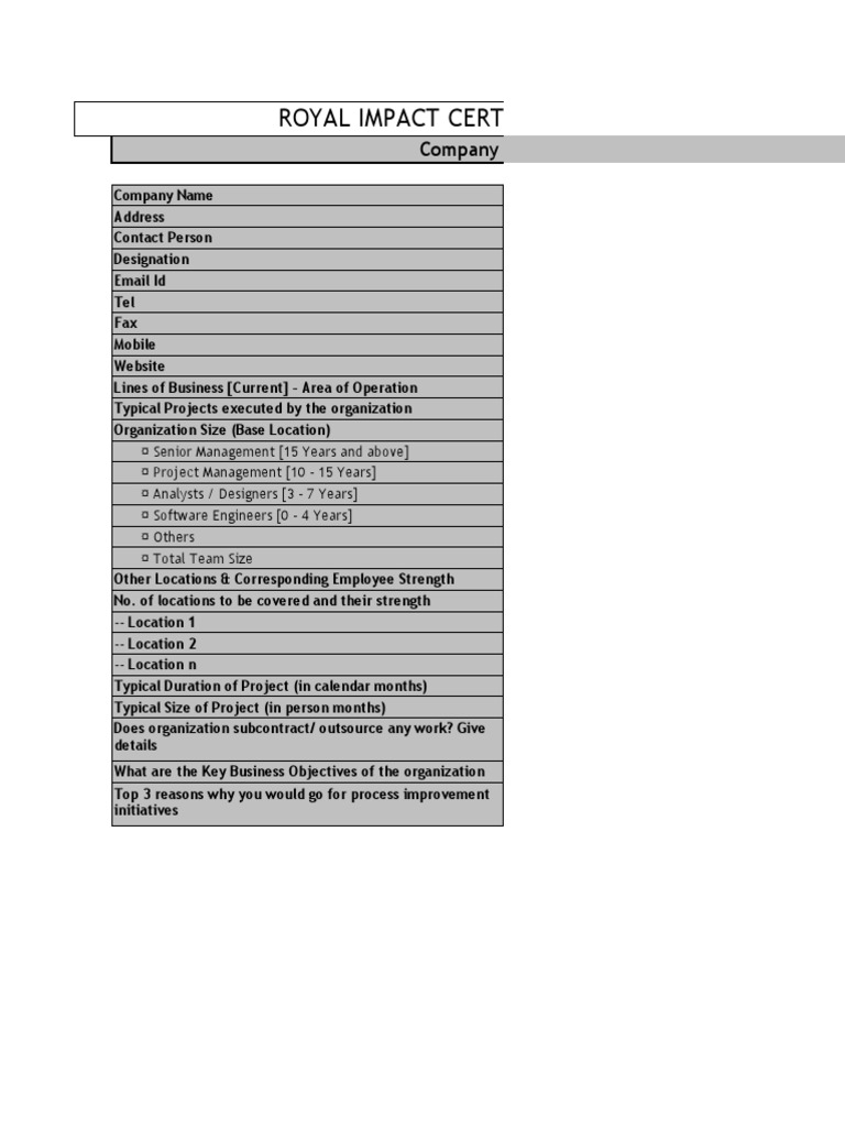 Royal Impact Certification Limited: Company Information | PDF | Product ...