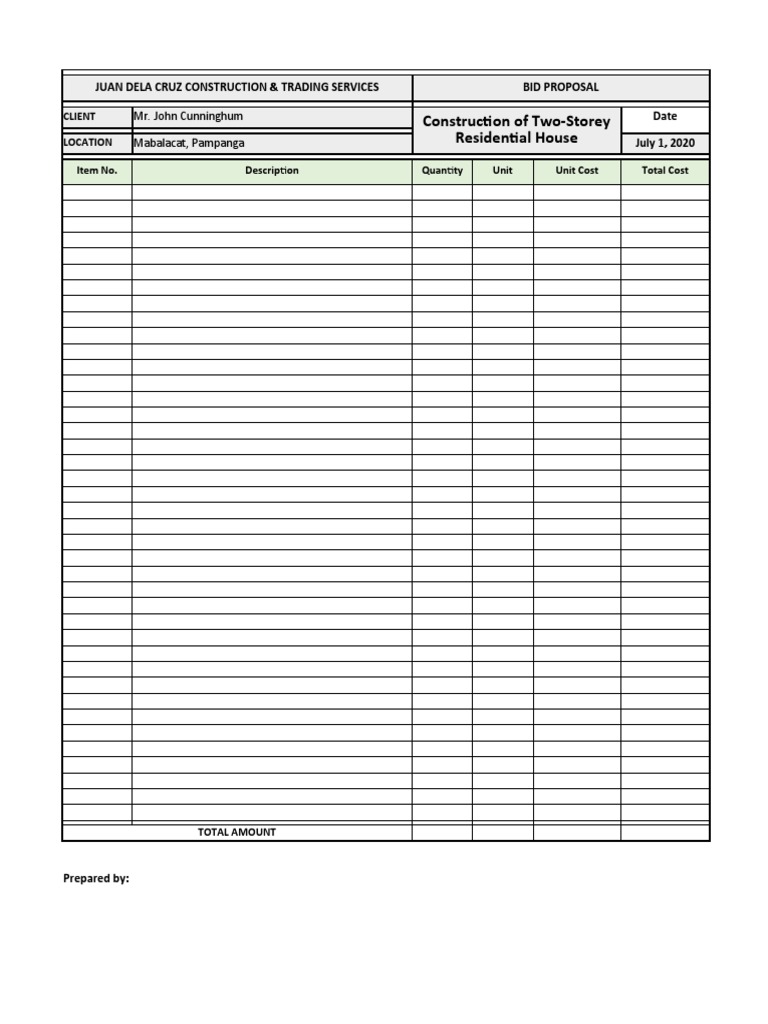 Blank BOQ Template. | PDF | Law