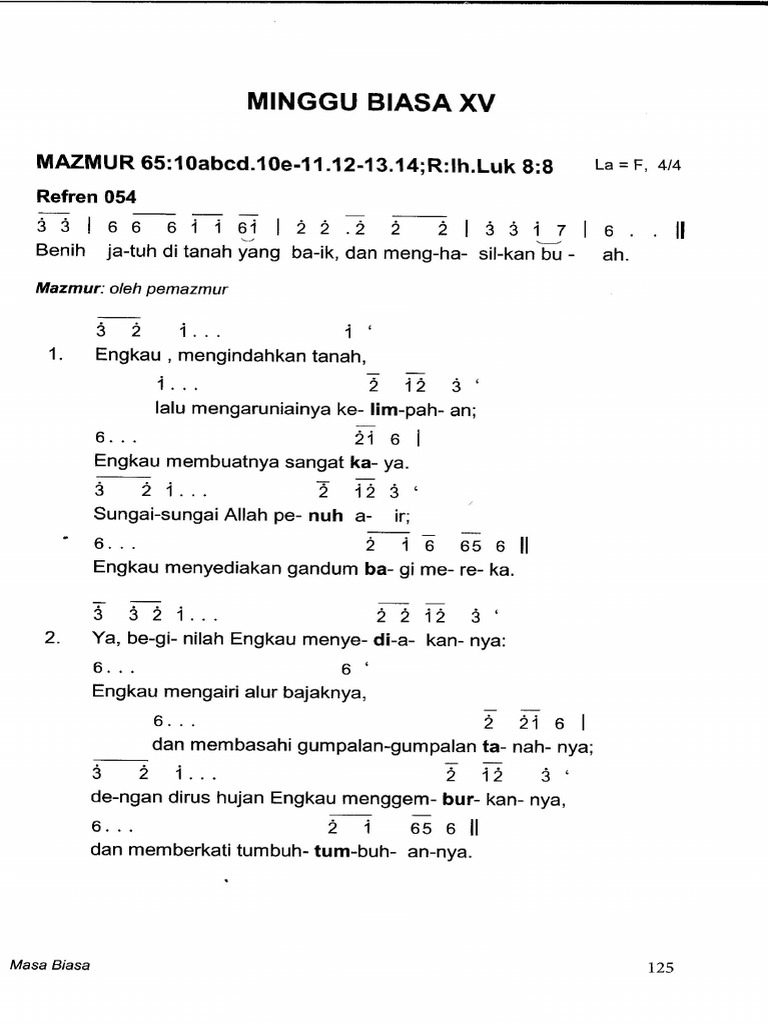 Mazmur Minggu Biasa 15 A Buku Baru | PDF