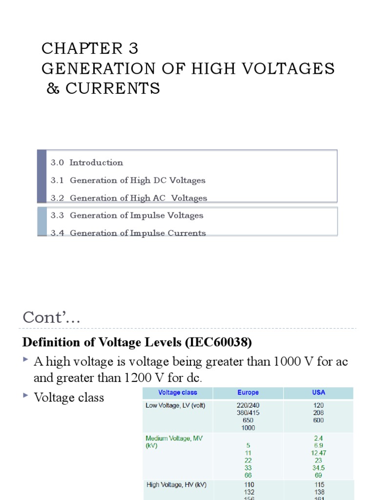 Generation of High Voltages & Currents | PDF | Rectifier | Transformer