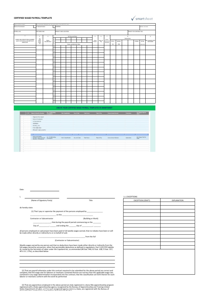 Certified Wage Payroll Template | PDF | Payroll | Payments