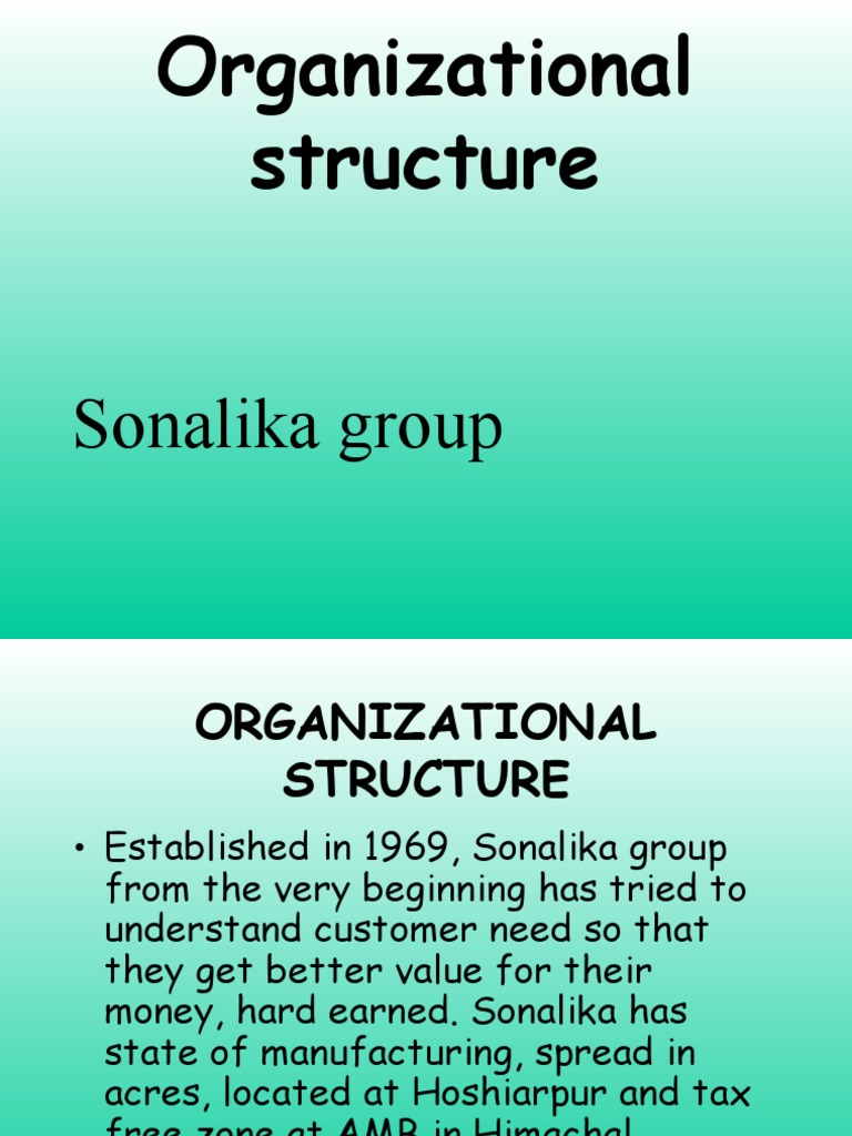Sonalika Group Organizational Structure | PDF | Business | Economies