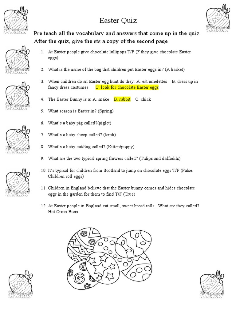 Easter Quiz | PDF