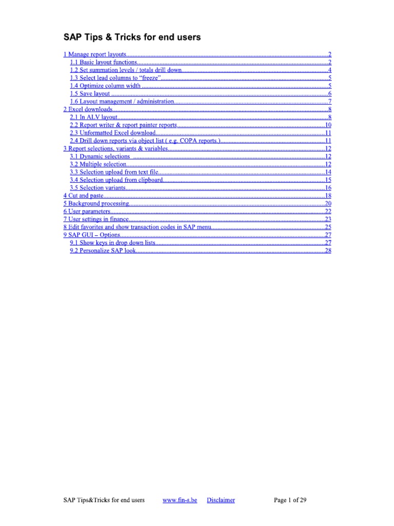 Sap PM Tips and Tricks End User | PDF