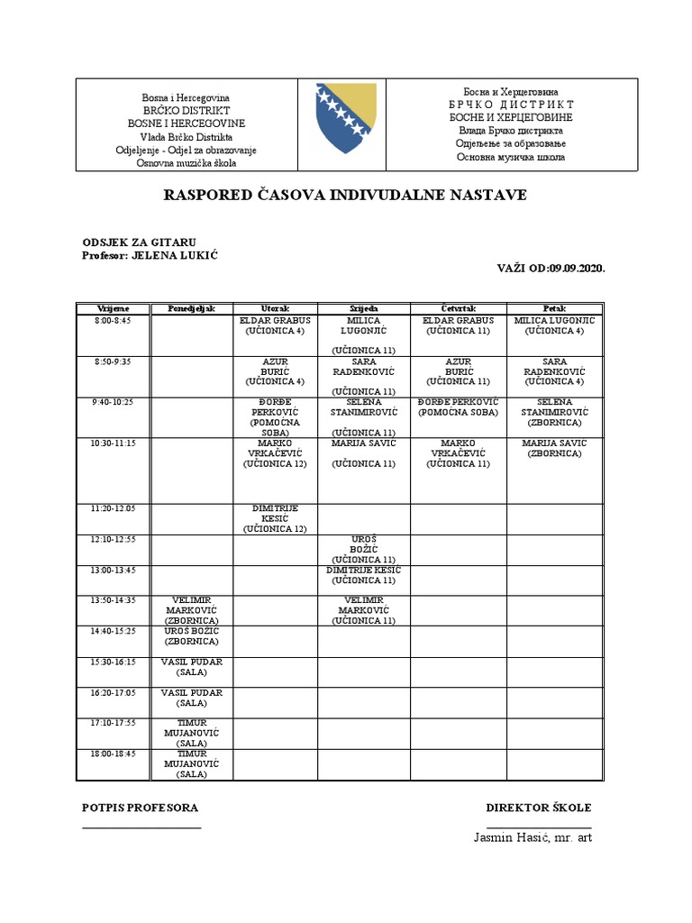 Jelena Raspored | PDF