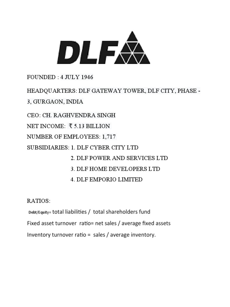 Financial Overview of DLF Limited for 2022 - Key Metrics and Ratios ...