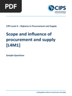 L4M6 CIPS Sample Exam Questions | PDF | Procurement | Supply Chain