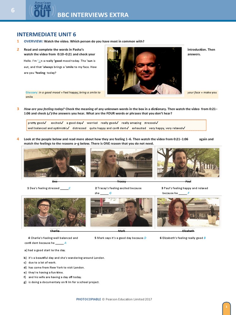 6 BBC Interviews Extra: Intermediate Unit 6 | PDF