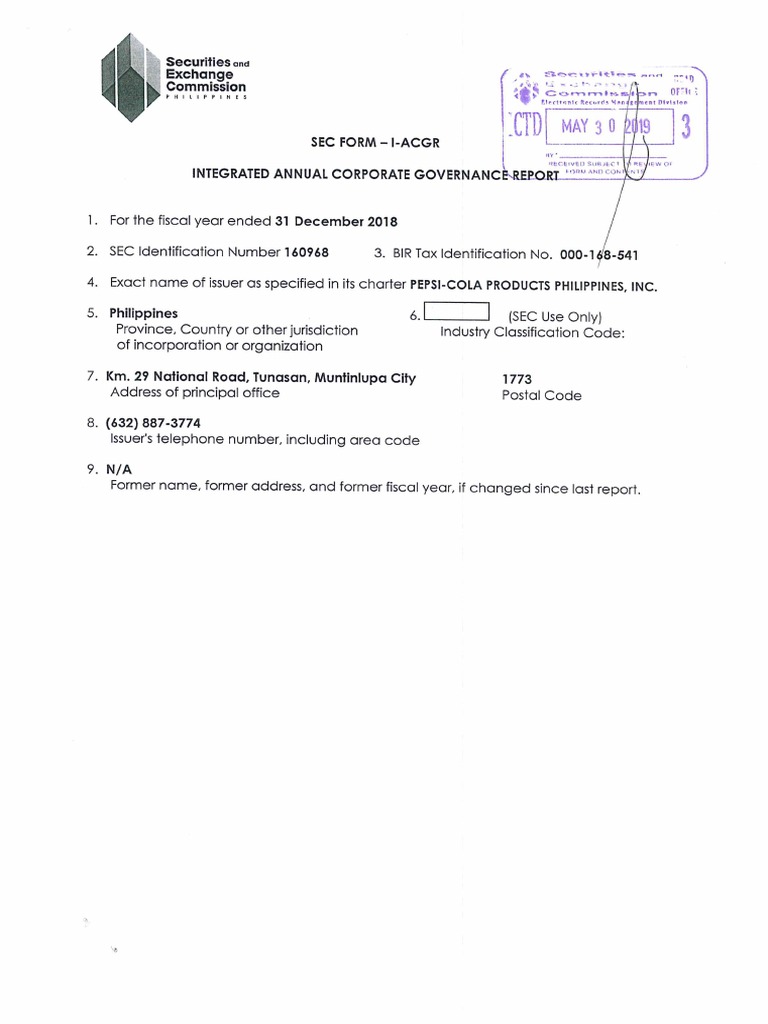 PCPPI - May 30, 2019 SEC Form I-ACGR For 2018 | PDF | Audit Committee ...