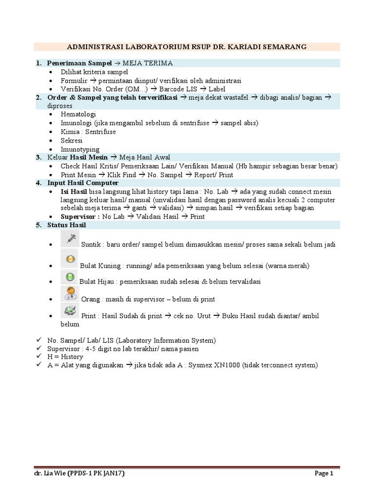 Administrasi Lab Rsupdk LW | PDF