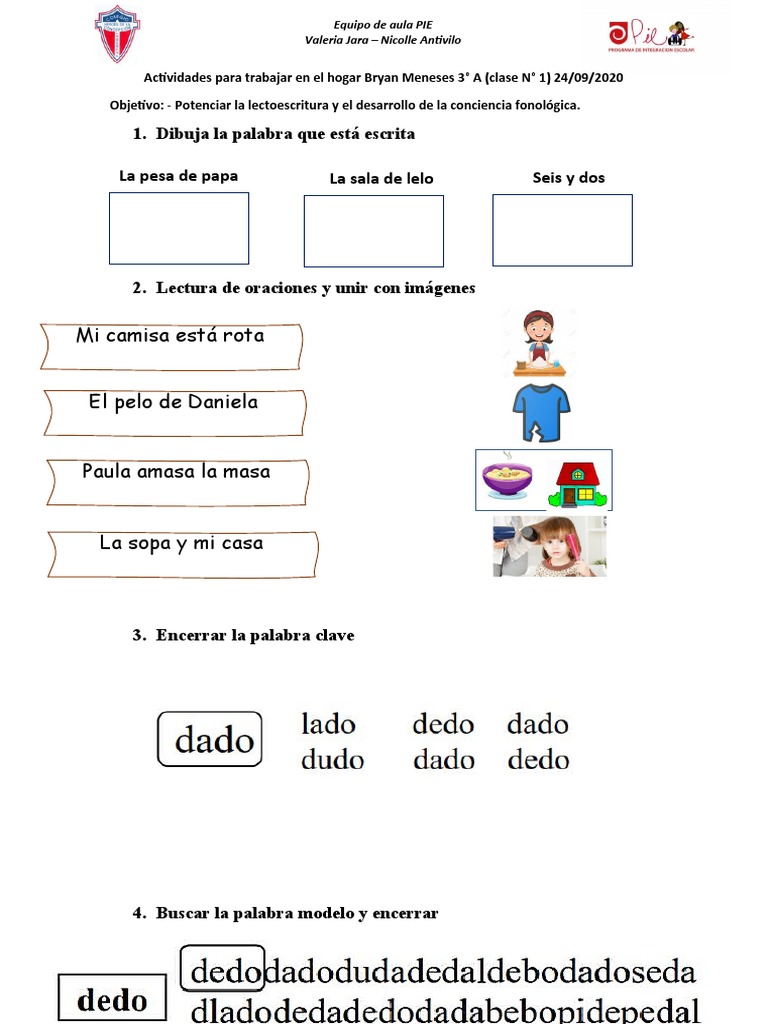 Actividades Consonante M - P - S - L - S | PDF