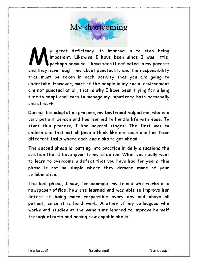 My Shortcoming: (Escriba Aquí) (Escriba Aquí) (Escriba Aquí) | PDF ...
