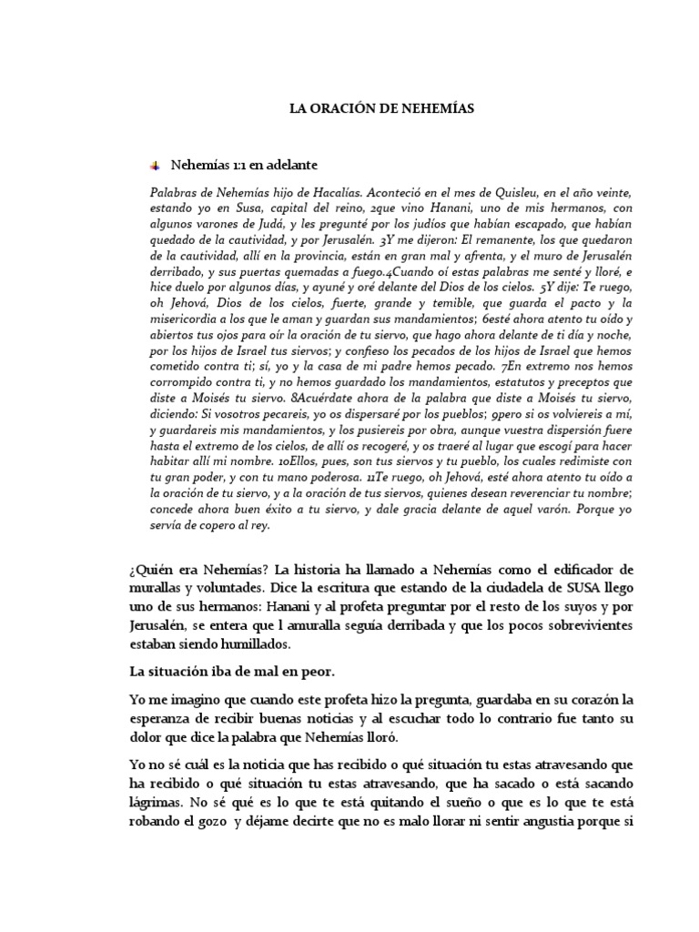 La Oracion de Nehemias | PDF | Oración | Biblia