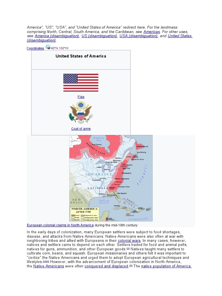 History of the United States: Colonization to Civil War | PDF ...