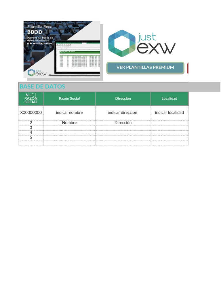 Plantilla de Base de Datos en Excel | PDF | Red mundial | Internet y web