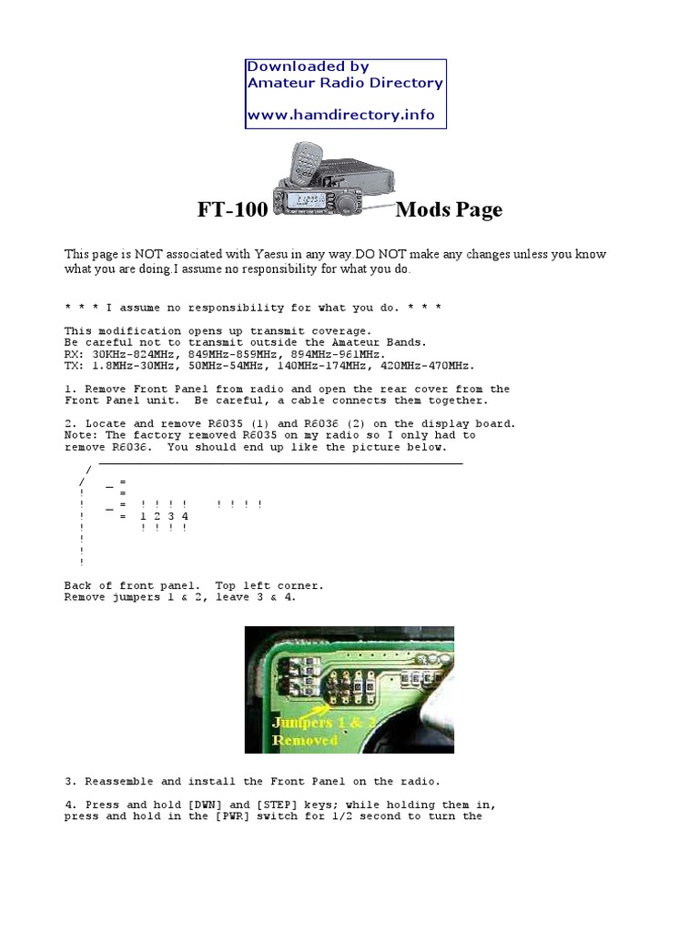 FT100D Mod | PDF | Broadcasting | Telecommunications