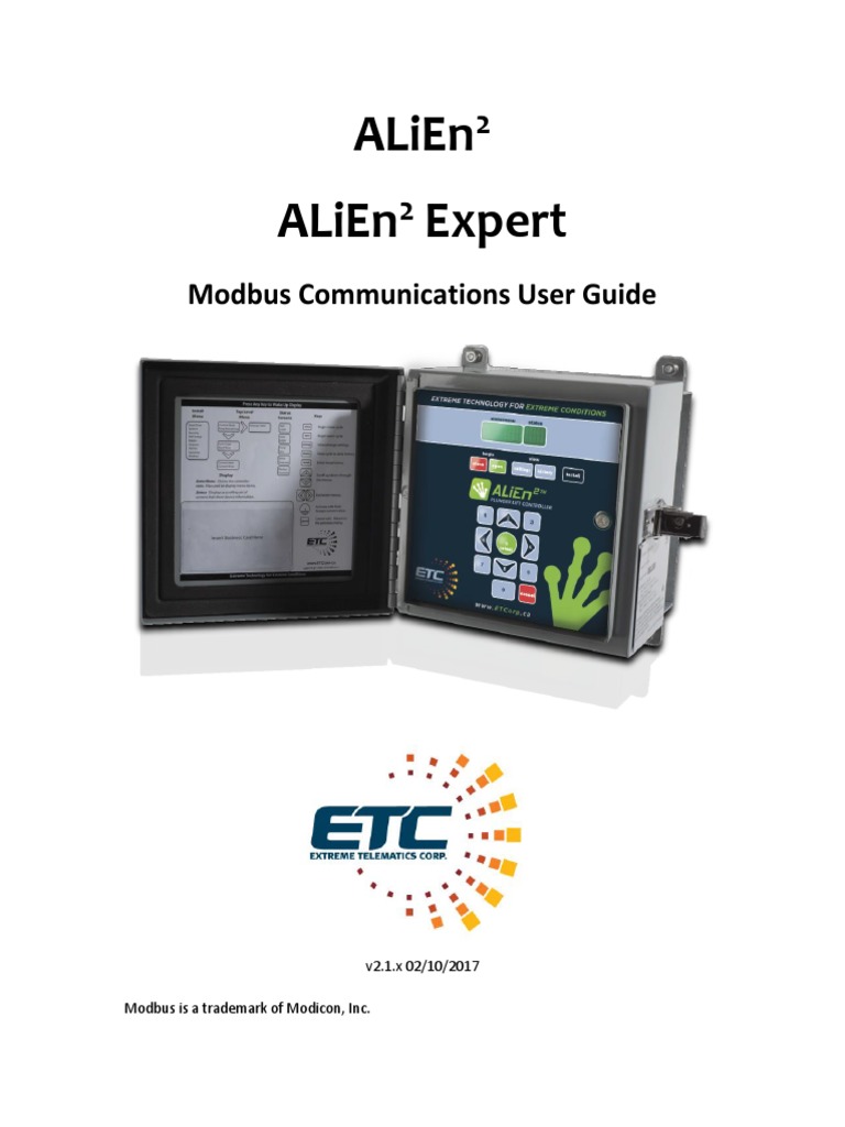 ALiEn2 Modbus Communications User's Guide | PDF | Computing | Computer Architecture