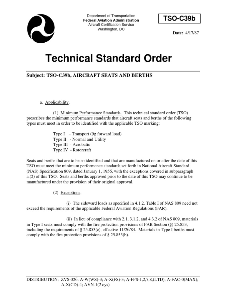 Technical Standard Order: TSO-C39b | PDF | Aviation | Government