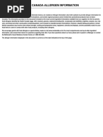 Tim Hortons Allergen Guide - January 2024 | PDF