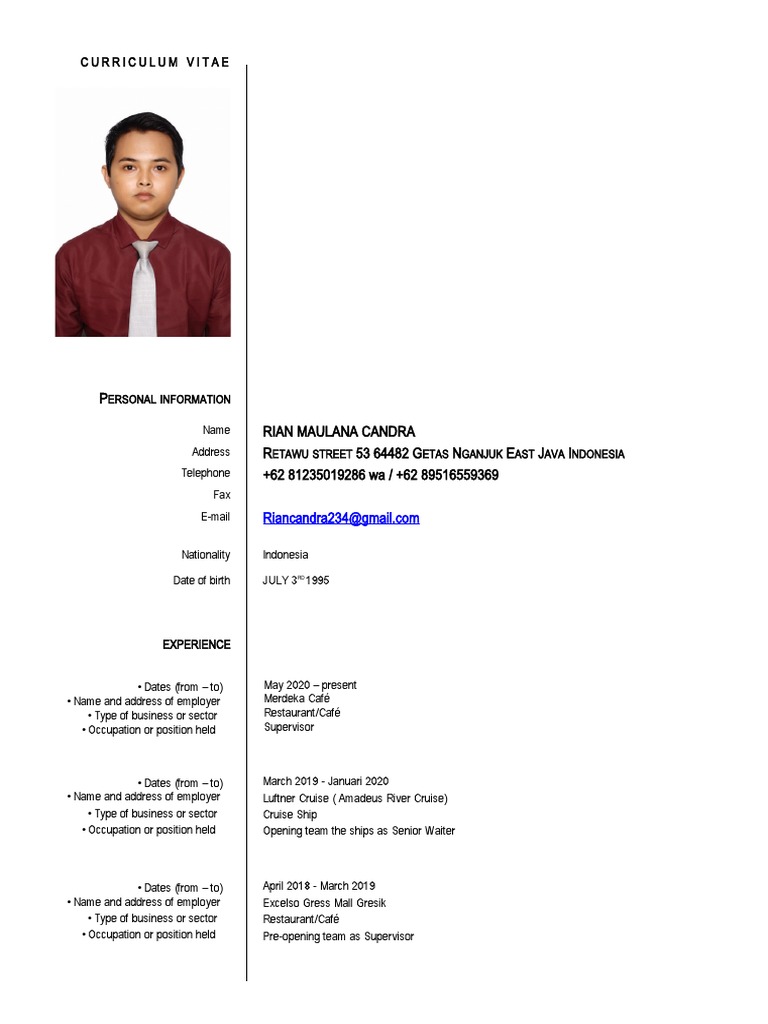 Curriculum Vitae - Rian Maulana | PDF | Learning | Cognition