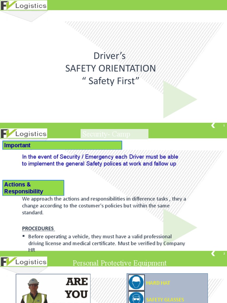 FV Drivers Safety Orientation | PDF | Speed Limit | Truck