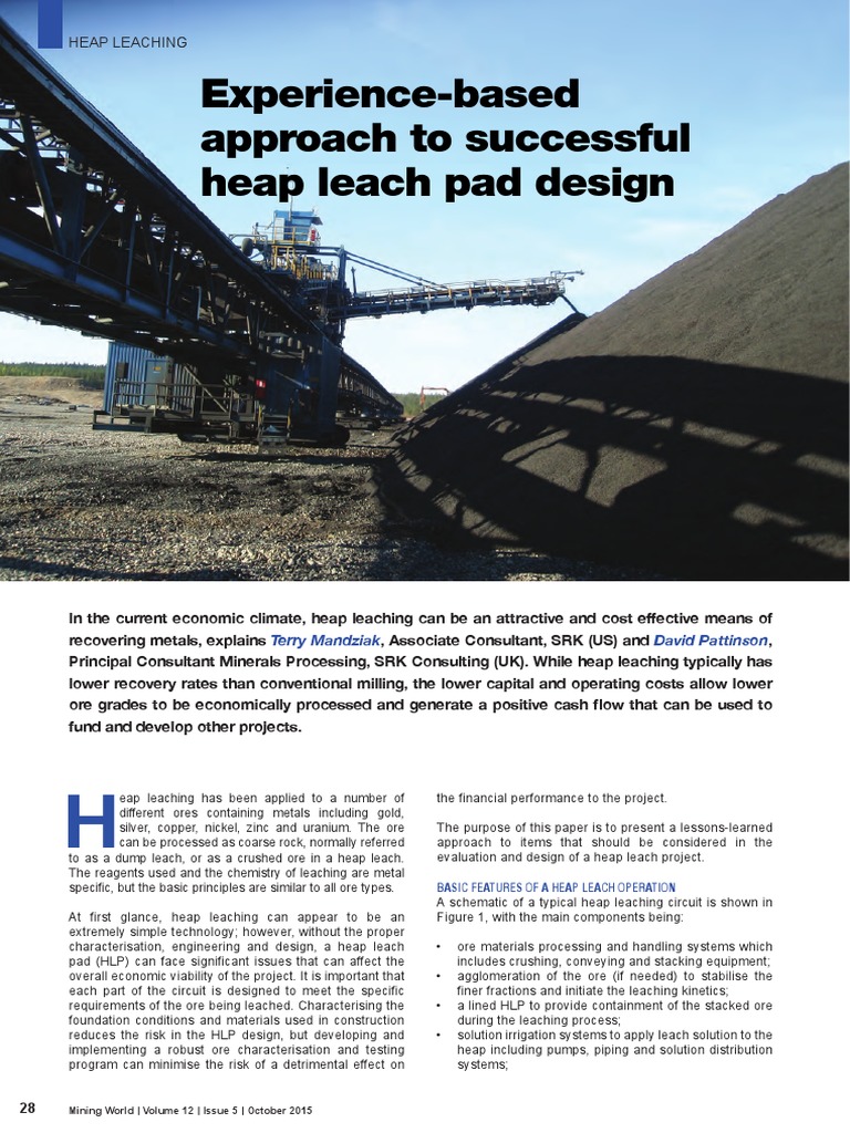 Heap Leaching for Mining Engineers | PDF | Mining | Water