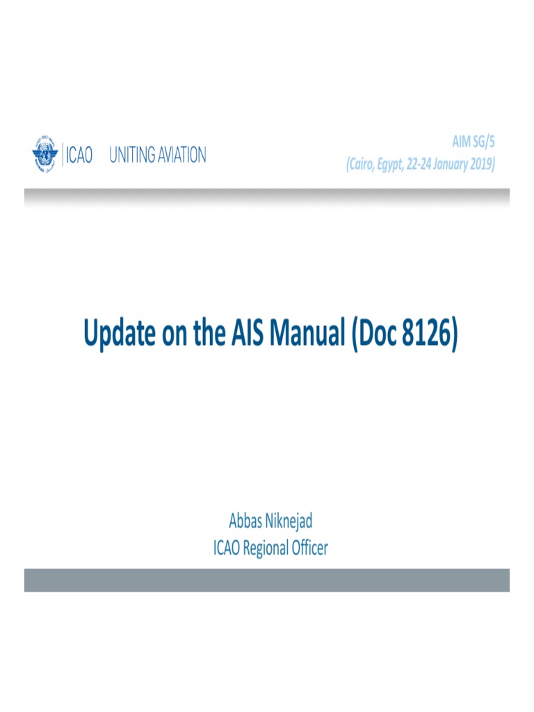 Update On The AIS Manual (Doc 8126) | PDF | Data | Information