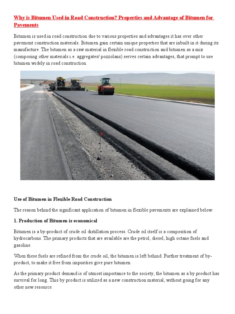 Bitumen Used in Road Construction | PDF | Road Surface | Asphalt
