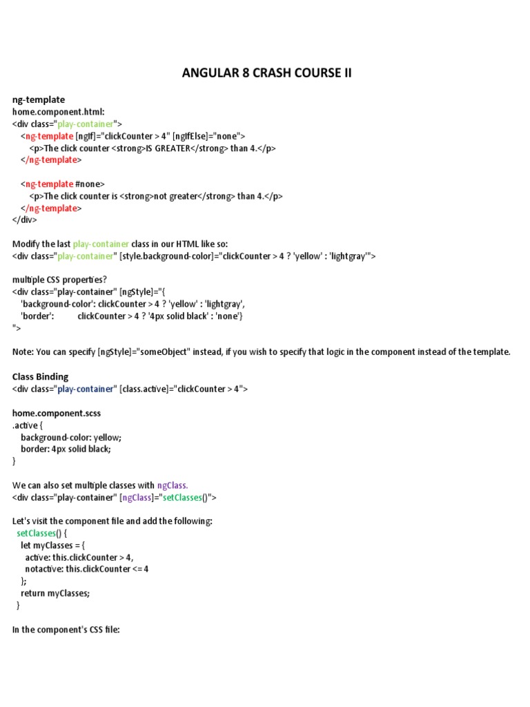 Angular 8 Crash Course II | PDF | Class (Computer Programming) | Constructor (Object Oriented ...
