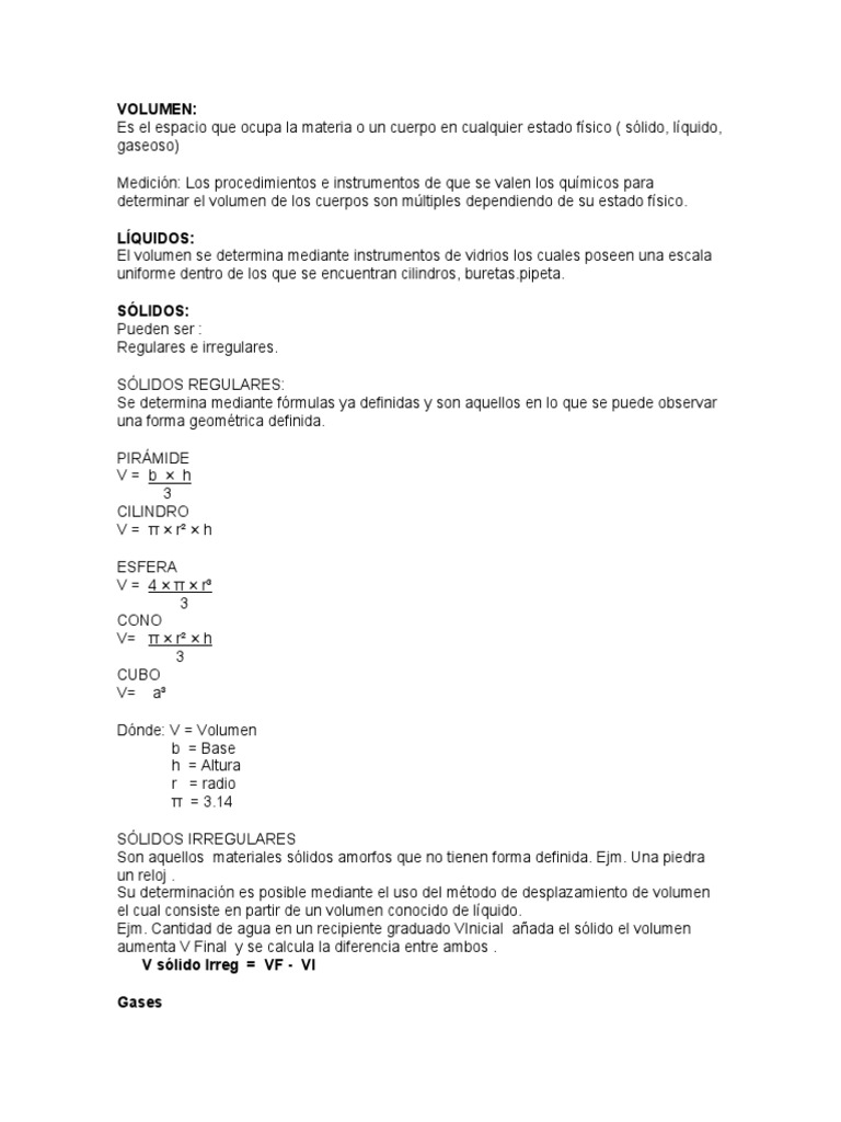 Medición y Conversión de Volumen en Química | PDF | Genética | Science