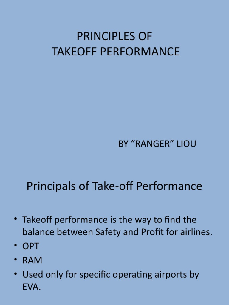 Principles of Takeoff Performance (U) | PDF | Turbine Engine Failure ...