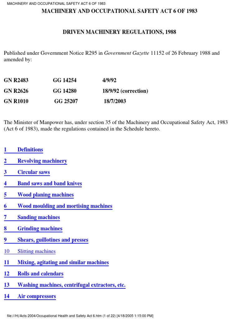 Driven Machinery Regs | PDF | Grinding (Abrasive Cutting) | Mechanical ...