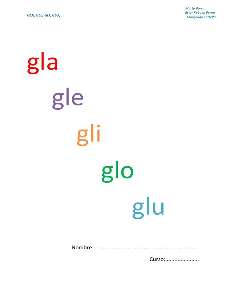 Actividades con GLA, GLE, GLI, GLO, GLU | PDF