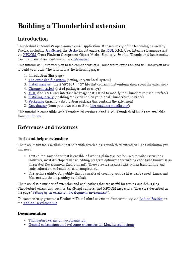 Building A Thunderbird Extension | PDF | Zip (File Format) | Java Script