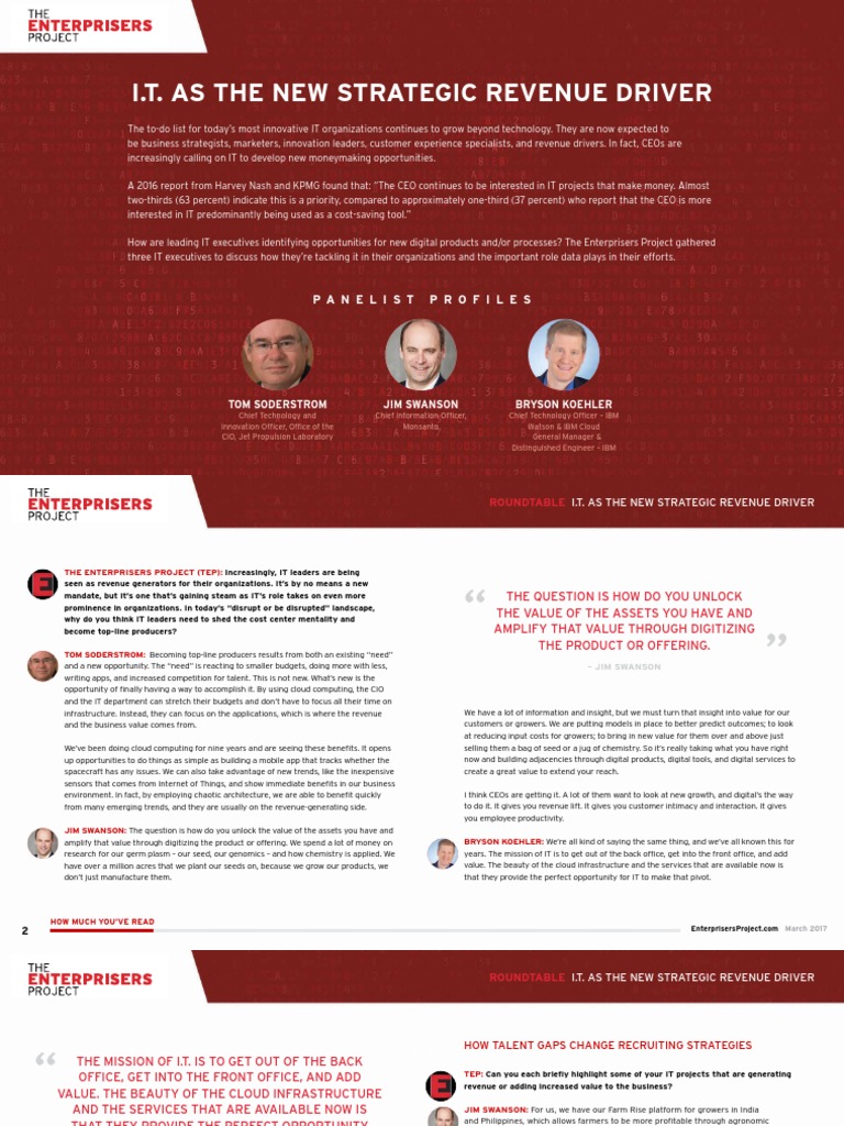 It As The New Strategic Revenue Driver PDF | PDF | Startup Company ...
