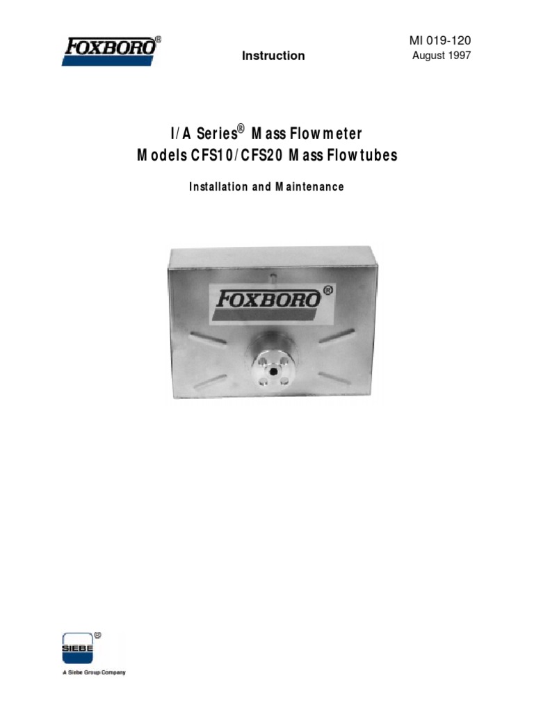 Foxboro CFS10 and CFS20 Mass Flowtubes | PDF | Pipe (Fluid Conveyance ...
